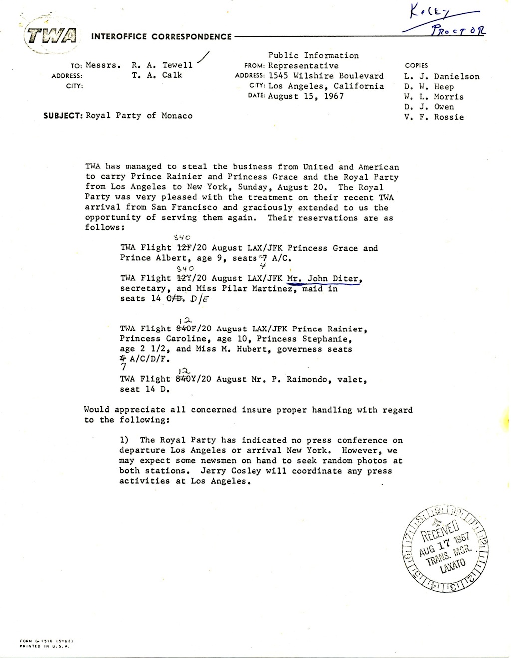 Jon Proctor » 1966 – Back to LAX